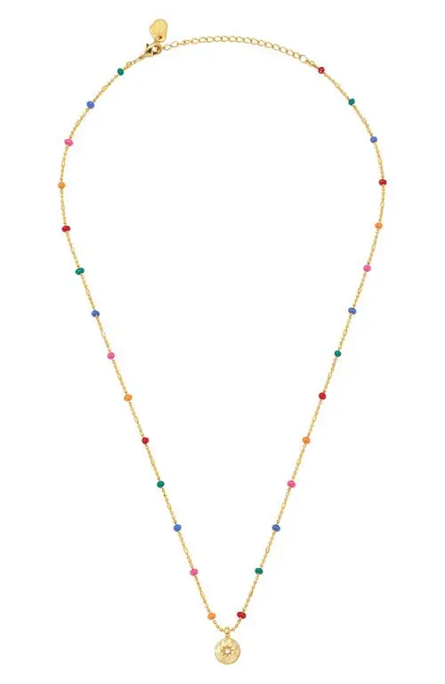Estée Lauder Rainbow Bead Cubic Zirconia Pendant Necklace