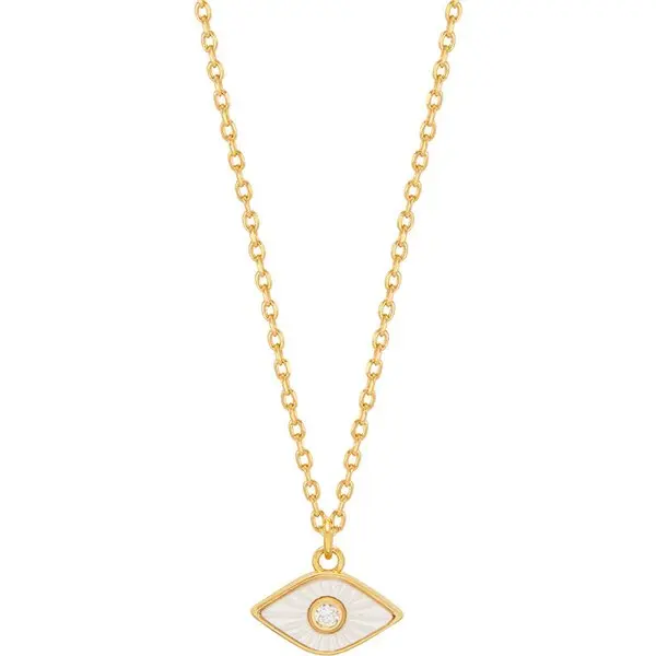 Estée Lauder Mother-of-pearl Evil Eye Pendant Necklace - Silver/gold