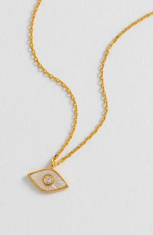 Estée Lauder Mother-of-pearl Evil Eye Pendant Necklace