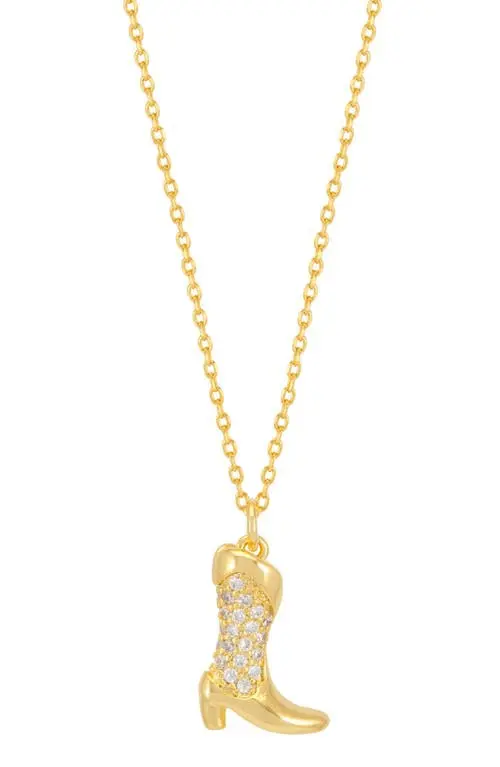 Estée Lauder Cowboy Boot Pavé Pendant Necklace - Silver/gold