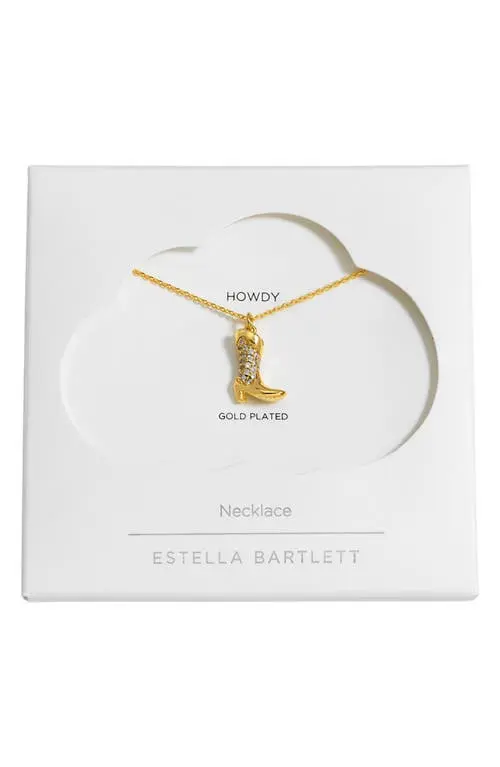 Estée Lauder Cowboy Boot Pavé Pendant Necklace