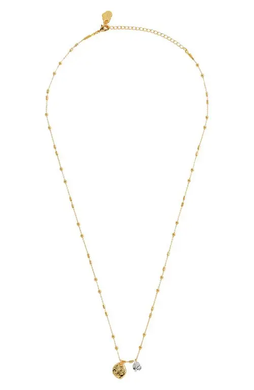 Estée Lauder Beaded Chain & Molton Pebbles Necklace - Silver/gold