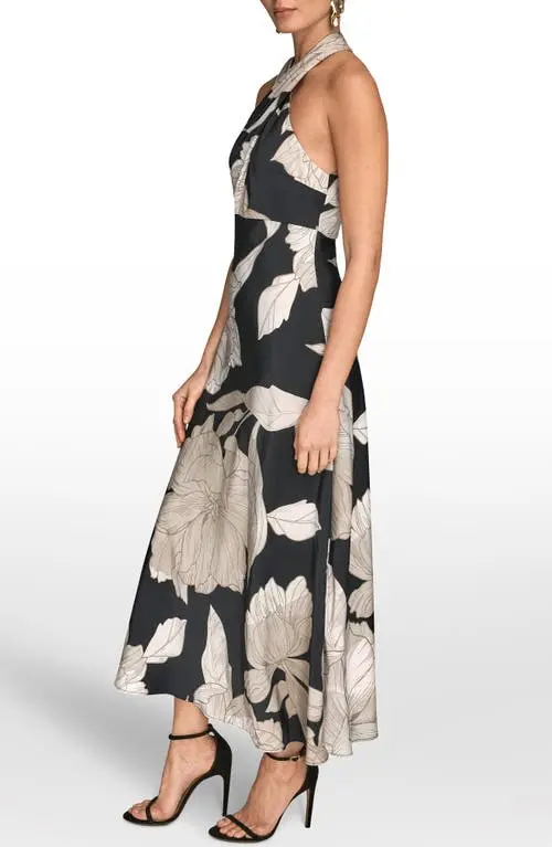 chinese dress ladies Cowl Neck Halter Midi Dress | A-Line Dress