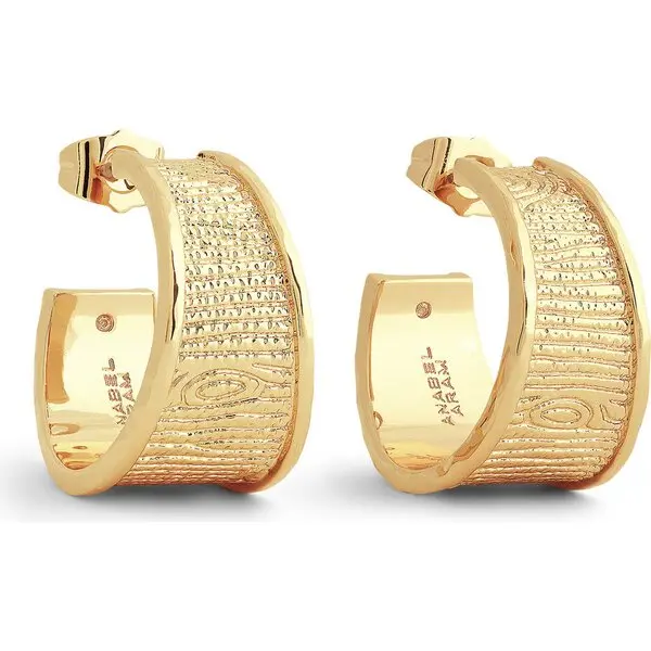 ANABEL ARAM JEWELRY Enchanted Forest Bark Hoop Earrings - Gold