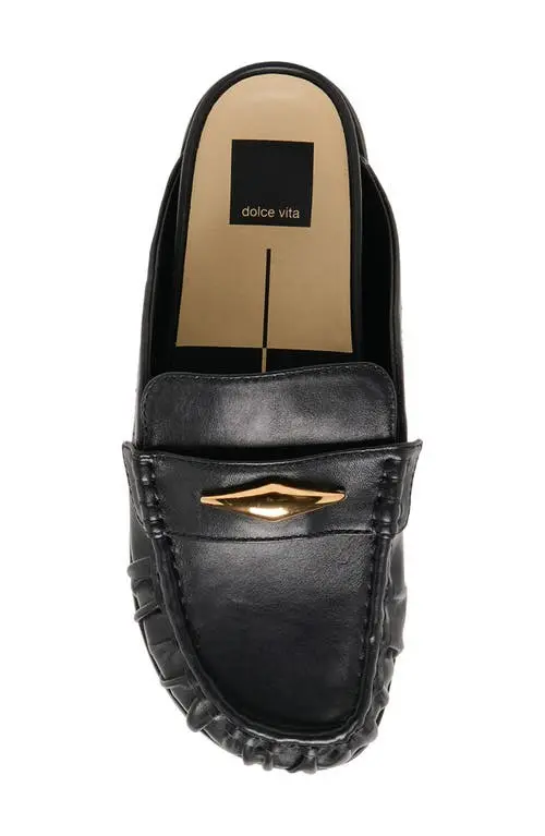 Dolce Vita Jodero Loafer Mule - Black Leather