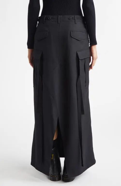 Junya Watanabe Wool-blend Serge Maxi Skirt