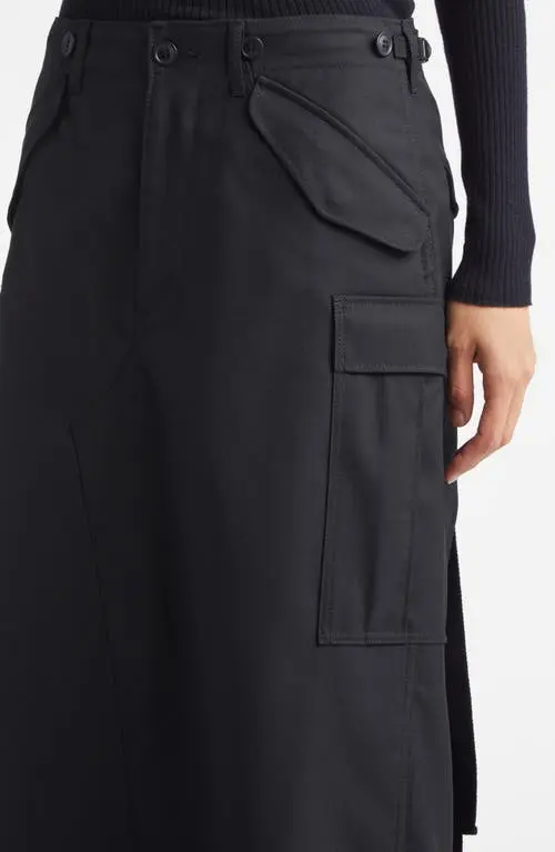 Junya Watanabe Wool-blend Serge Maxi Skirt
