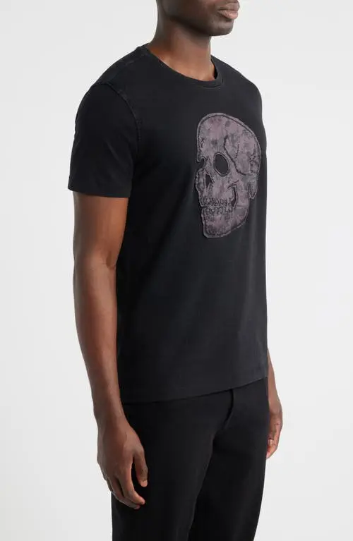 John Varvatos Skull Appliqué Organic Cotton T-shirt
