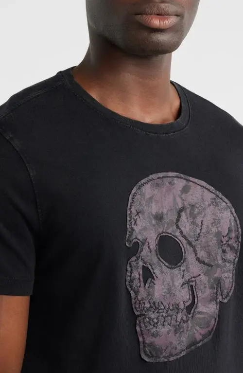 John Varvatos Skull Appliqué Organic Cotton T-shirt