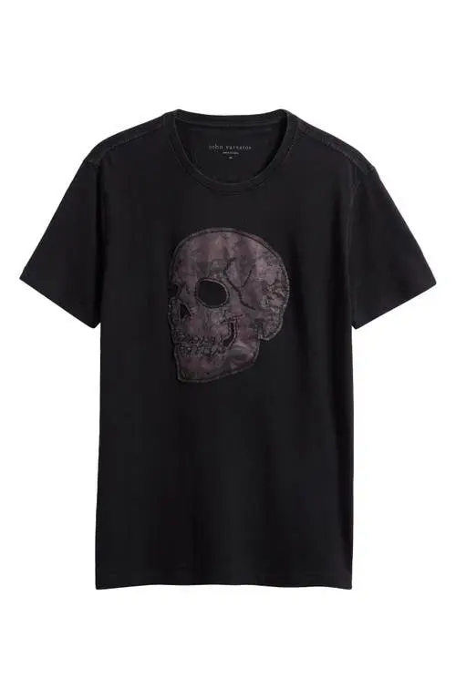 John Varvatos Skull Appliqué Organic Cotton T-shirt