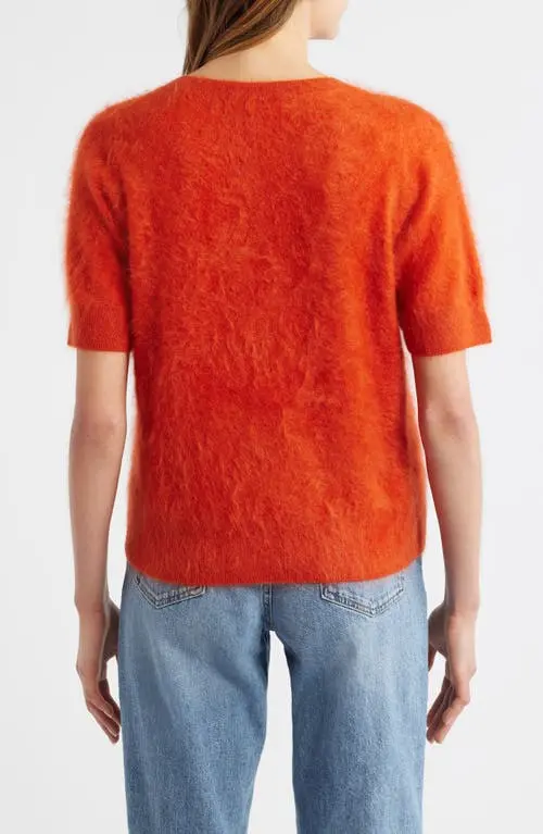MARGARET O'LEARY Brushed Cashmere Short Sleeve Sweater