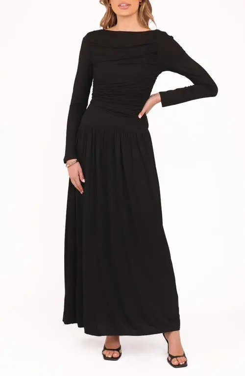 PETAL & PUP Cutout Back Long Sleeve Maxi Dress
