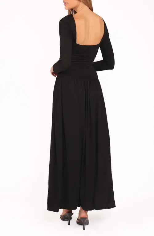 PETAL & PUP Cutout Back Long Sleeve Maxi Dress