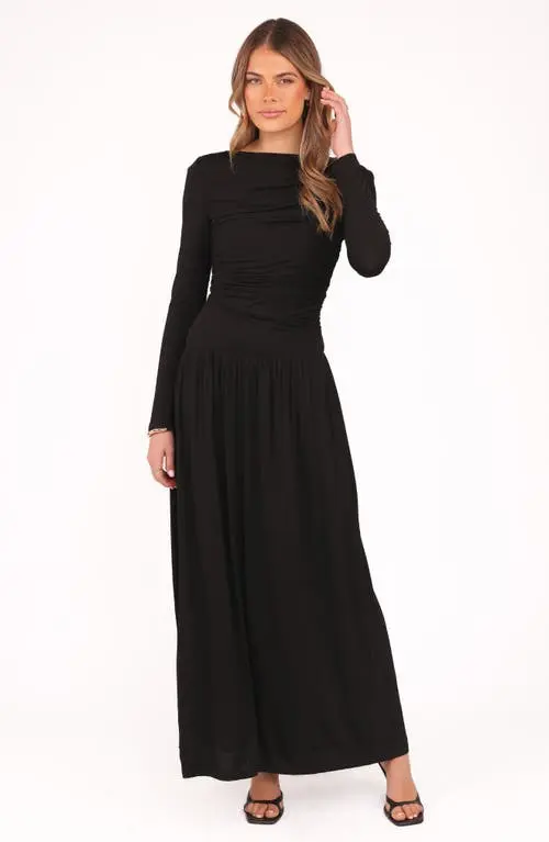 PETAL & PUP Cutout Back Long Sleeve Maxi Dress