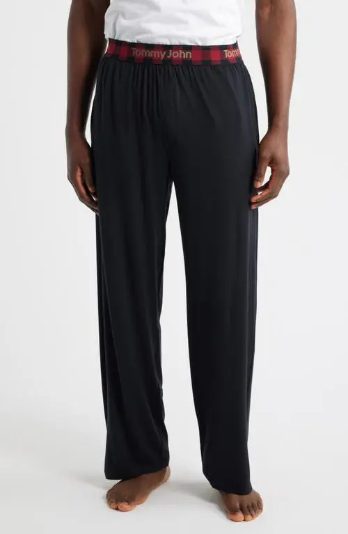 Tommy John Second Skin Modal Blend Pajama Pants - Black/plaid Rhubarb