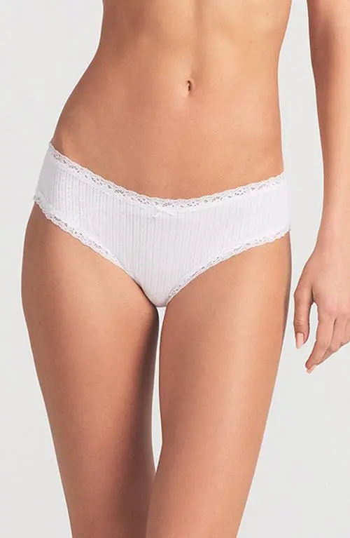 SKIMS Lightweight Stretch Cotton Pointelle Briefs - Snow
