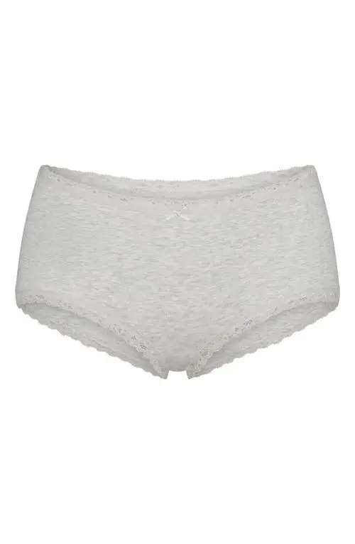 SKIMS Lightweight Stretch Cotton Boyshorts - Light Heather Grey