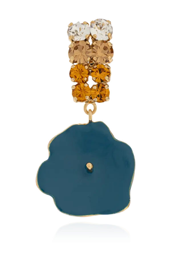 Marni Crystal And Enamel Earrings - Blue