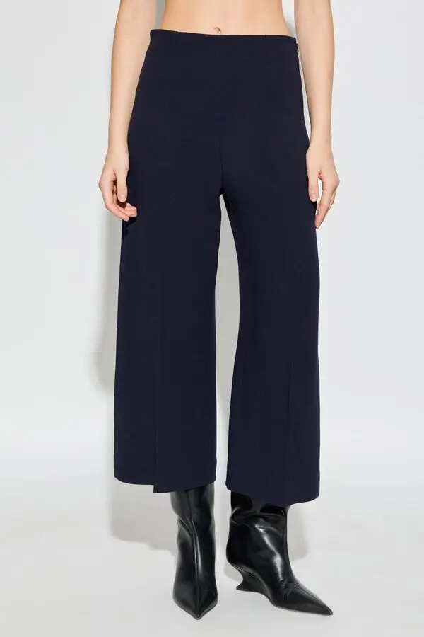 Marni Wide-leg Pleated Trousers - Navy Blue