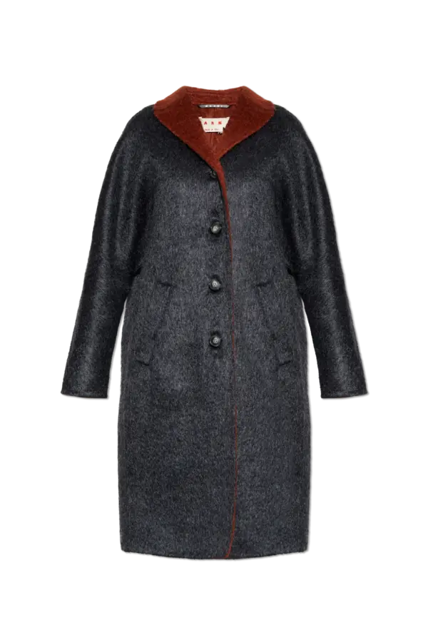 Marni Mohair-finished Overcoat - Grey
