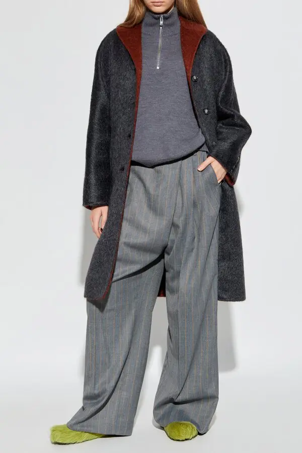 Marni Mohair-finished Overcoat - Grey