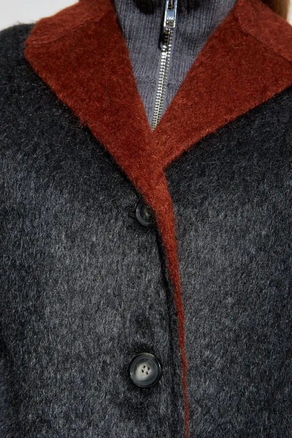 Marni Mohair-finished Overcoat - Grey