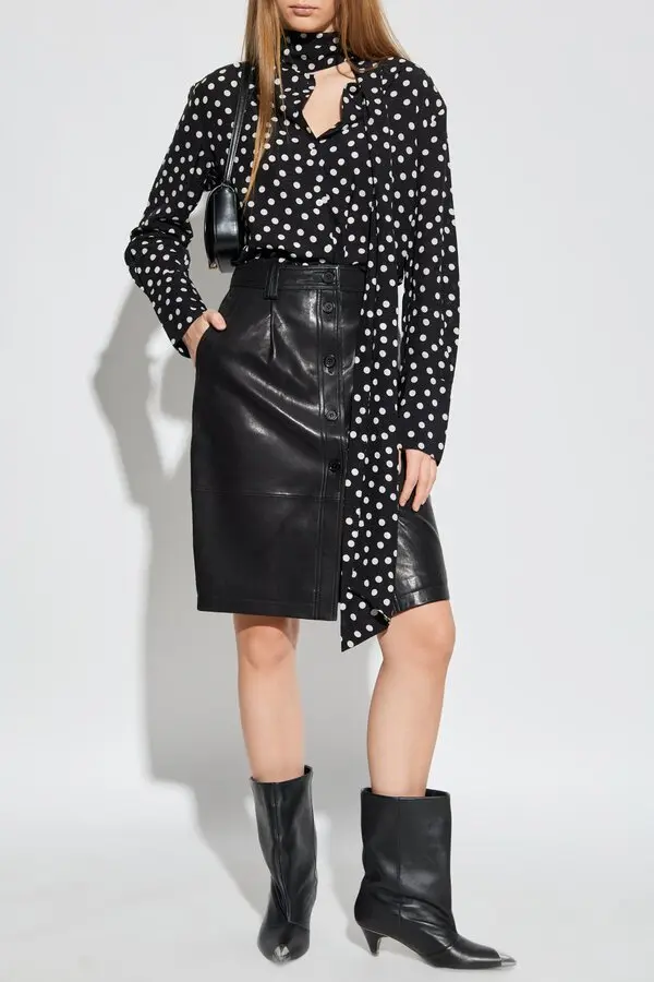 ANINE BING Leather Pencil Skirt