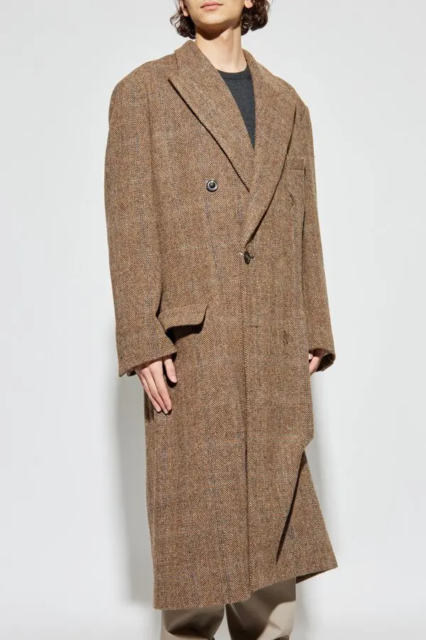 MAISON MARGIELA Double-breasted Herringbone Wool Coat