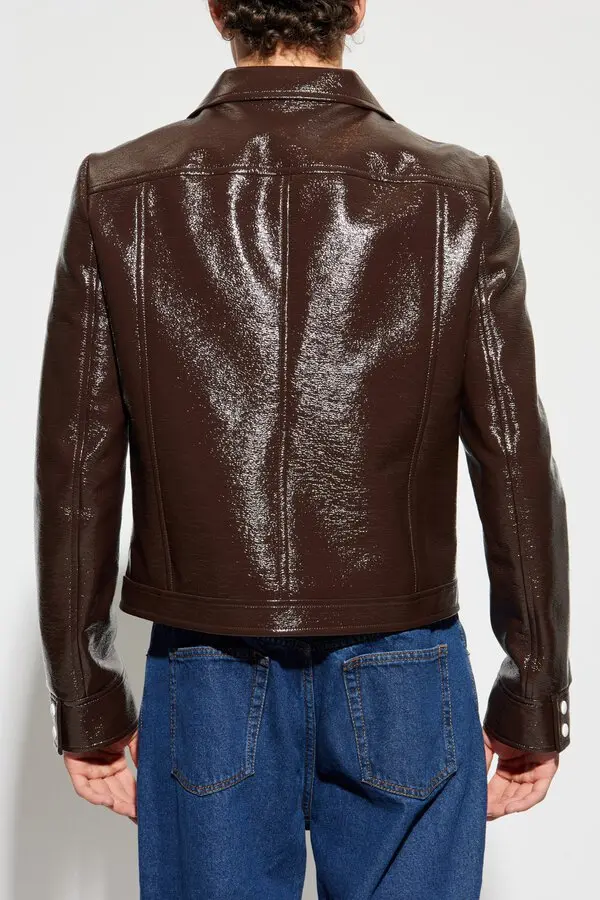 COURREGES Logo Lacquered Jacket - Brown