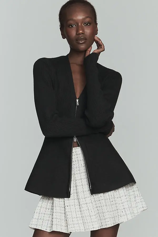 ALIGNE Faye Waisted Zip-up Cardigan Sweater