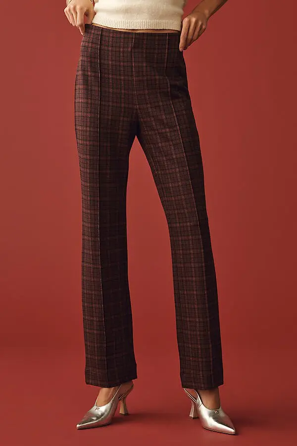 Maeve Plaid Pull-on Full-length Pants
