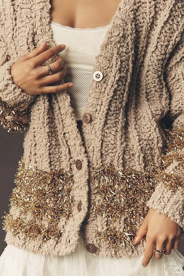 Anthropologie Tinsel Wool Blend Cardigan Sweater