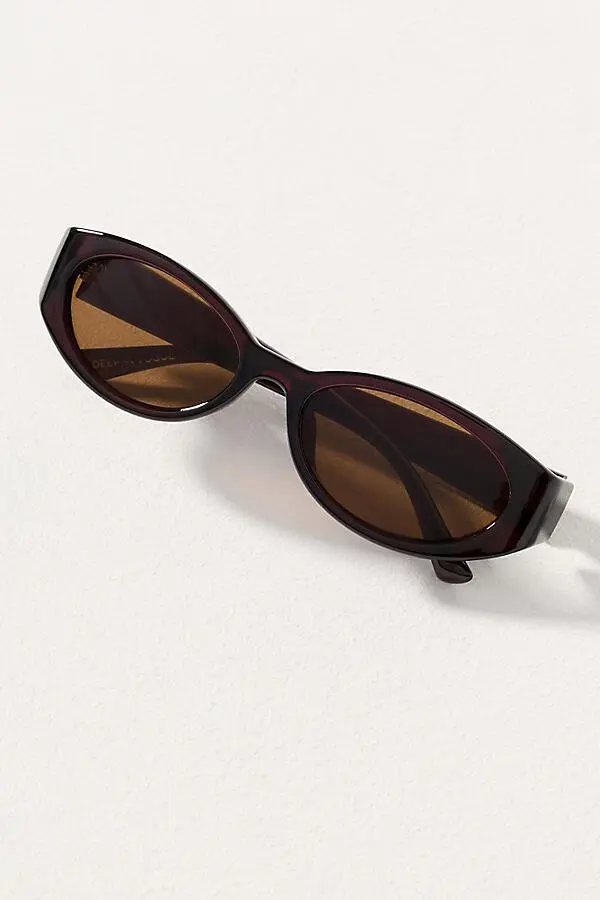 REALITY EYEWEAR Slim Wrapped Oval Sunglasses - Mulberry