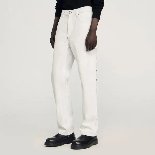 Sandro Regular-fit Crackle-effect Jeans