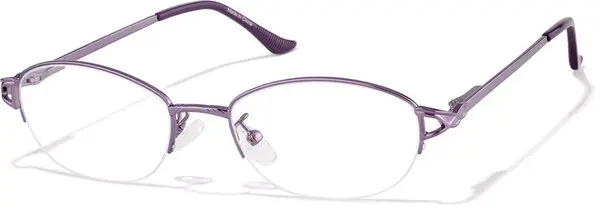 Zenni Half Rim Oval Eyeglasses - Purple