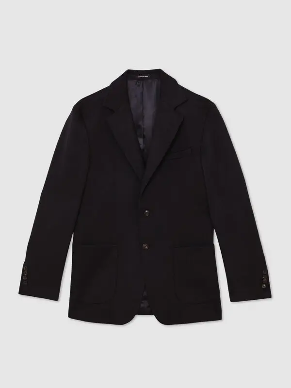 REISS Pensa Atelier Cashmere Single-breasted Blazer - Navy
