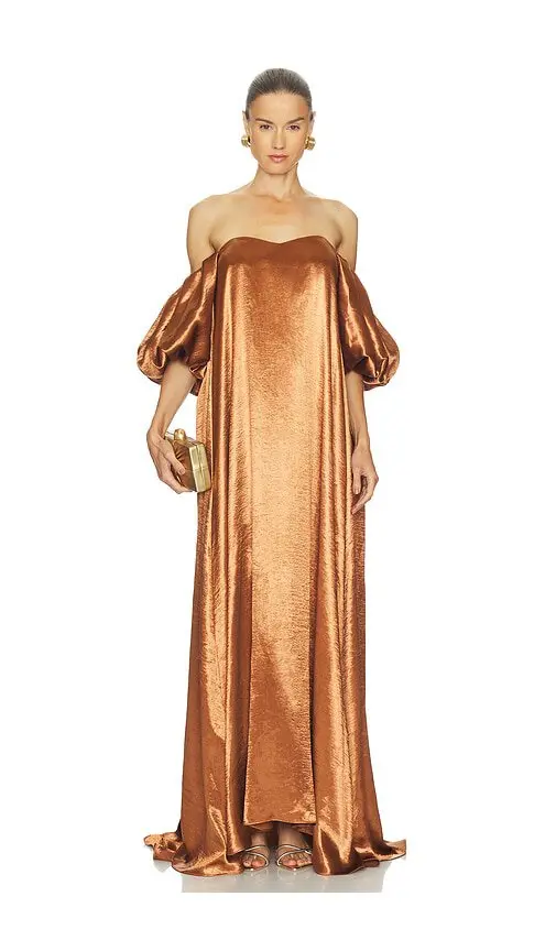 Caroline Constas Palmer Gown - Metallic Copper