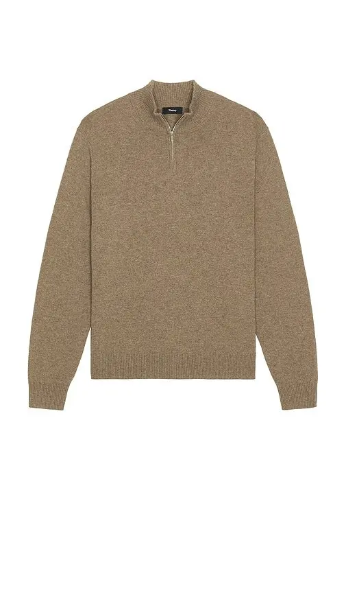 Theory Hilles Cashmere Quarter Zip Sweater - Grey