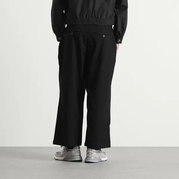 ANGLAN Valley Tuck Trousers - Black