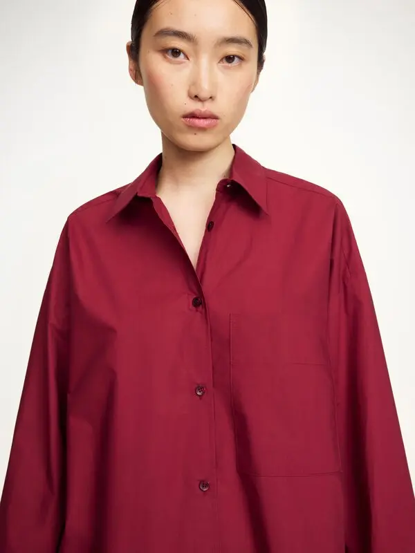 BY MALENE BIRGER Derris Organic Cotton Shirt - Cabernet