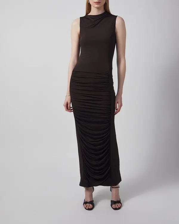 ROTATE BY BIRGER CHRISTENSEN Ruched Midi Dress