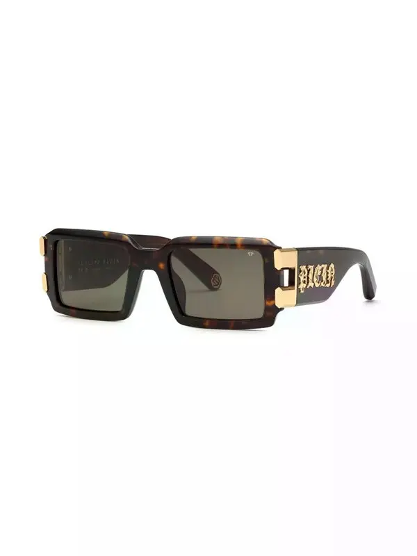 Philipp Plein Plein Eagle Rectangular Sunglasses - Brown