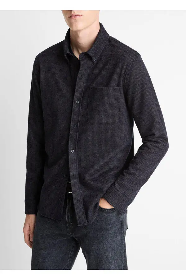 Vince Tattersall Plaid Button-down Shirt - Blue