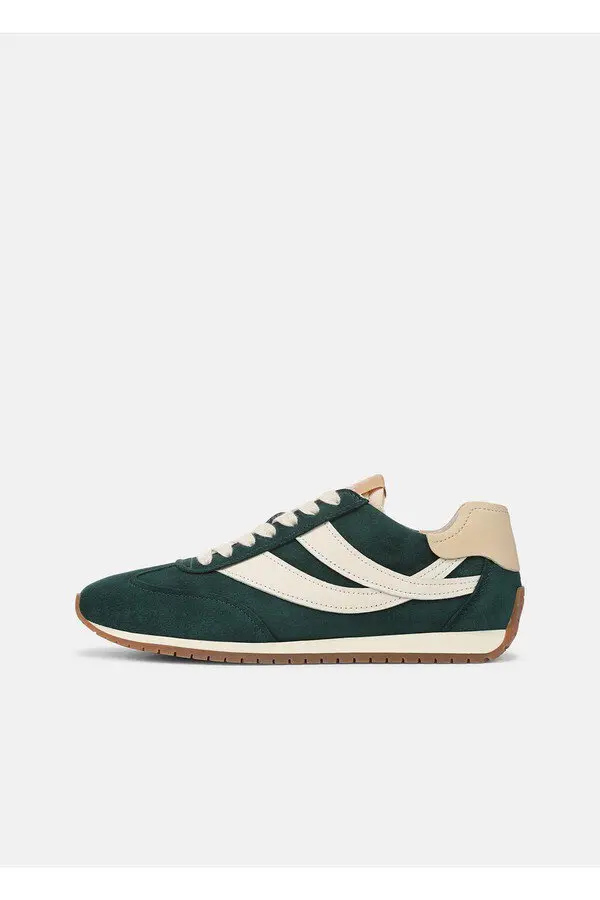 Vince Oasis Suede & Leather Runner Sneaker - Green
