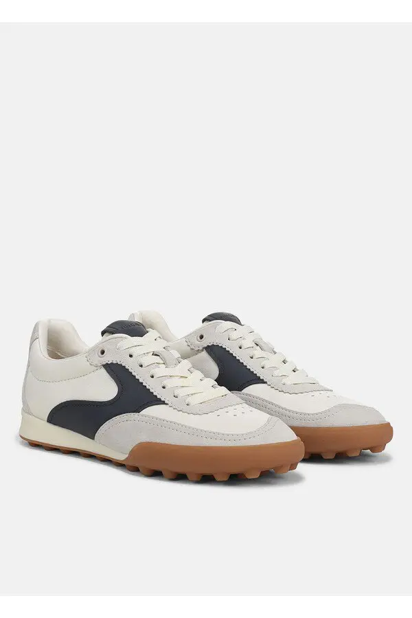 Vince Silverlake Suede & Leather Trainer - Silver