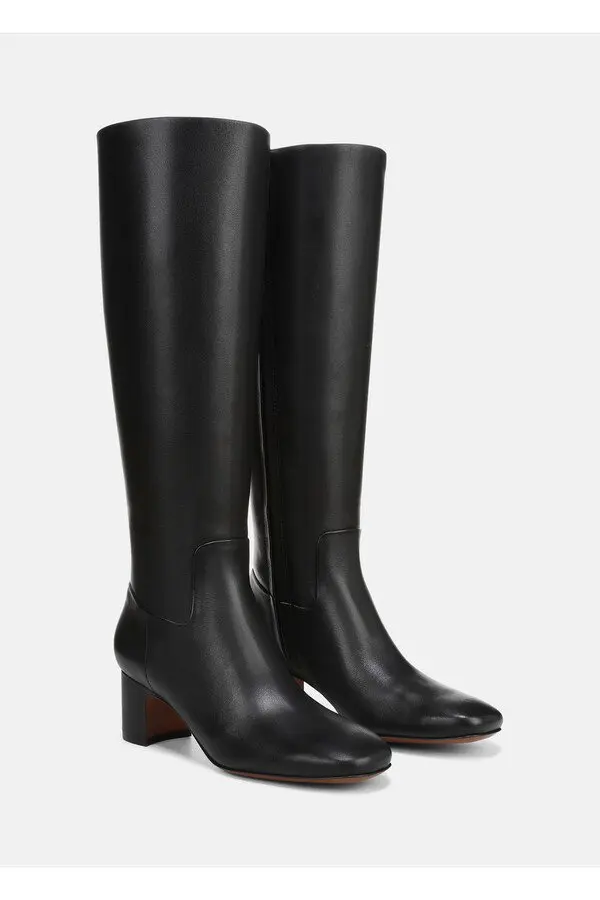 Vince Kellan Leather Knee Boots - Black