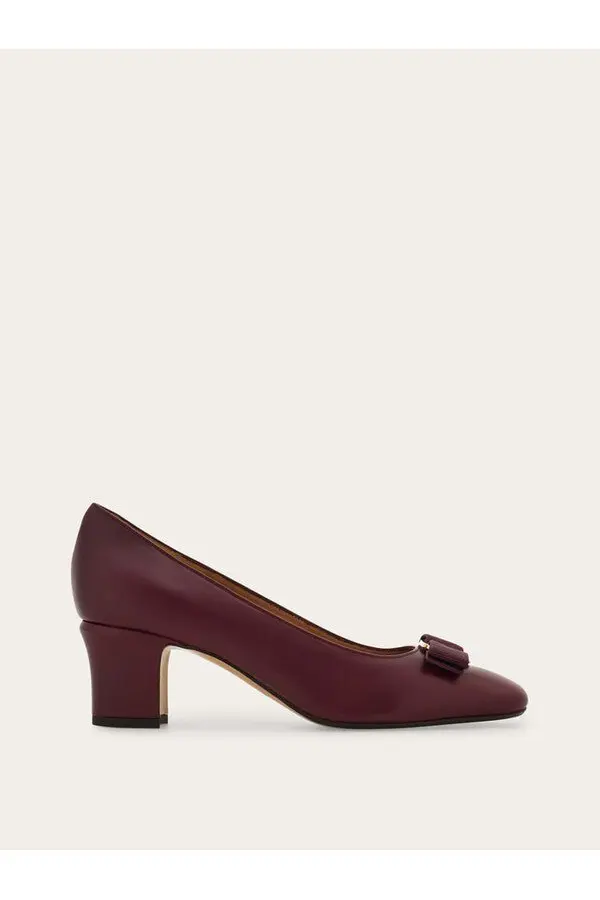 FERRAGAMO Vara Bow Block Heel Pump - Red
