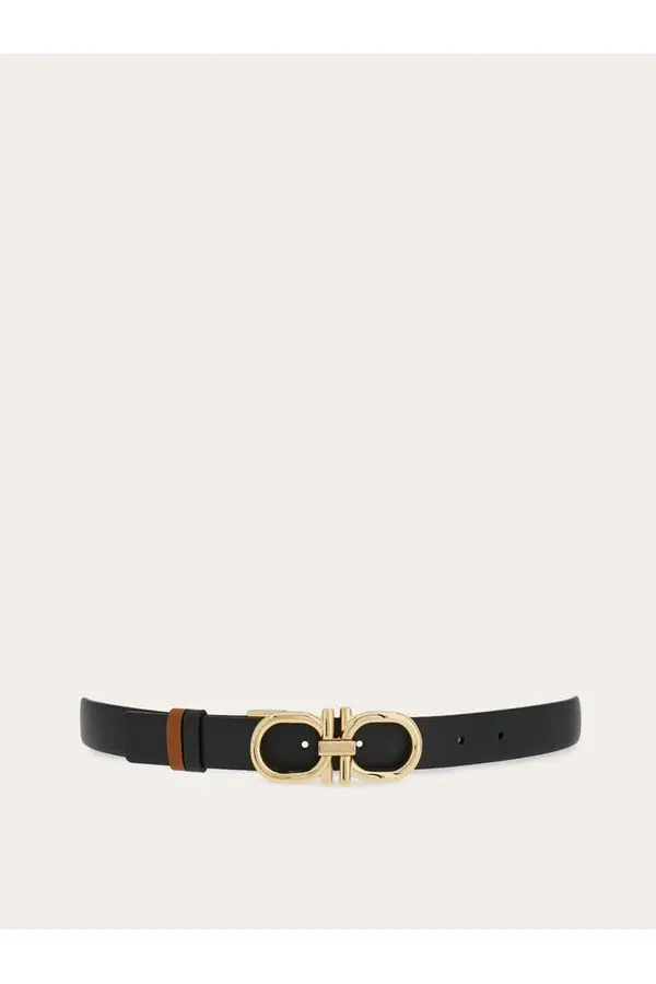 FERRAGAMO Reversible Gancini Belt - Black