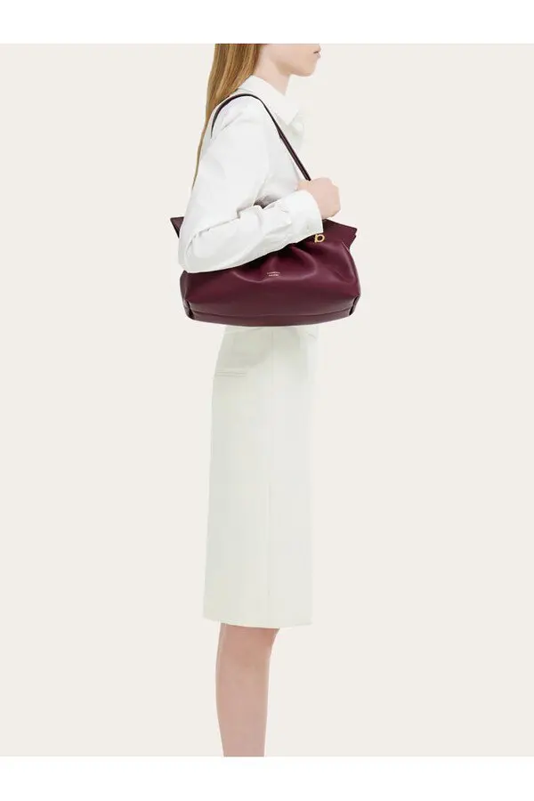 FERRAGAMO Shoulder Bag With Gancini Pin - Red