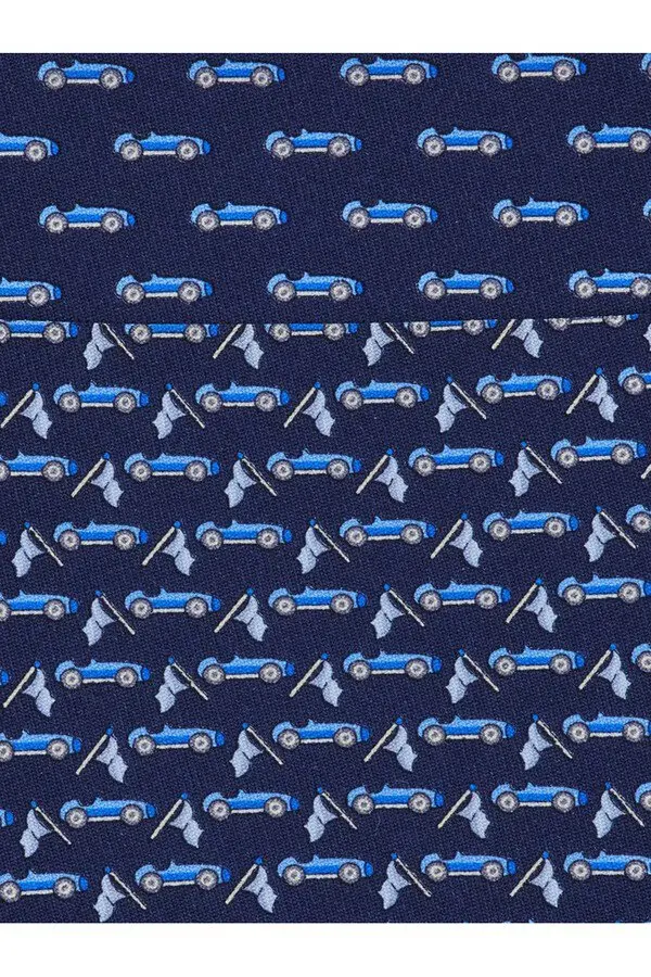 FERRAGAMO Race Print Silk Neck Tie